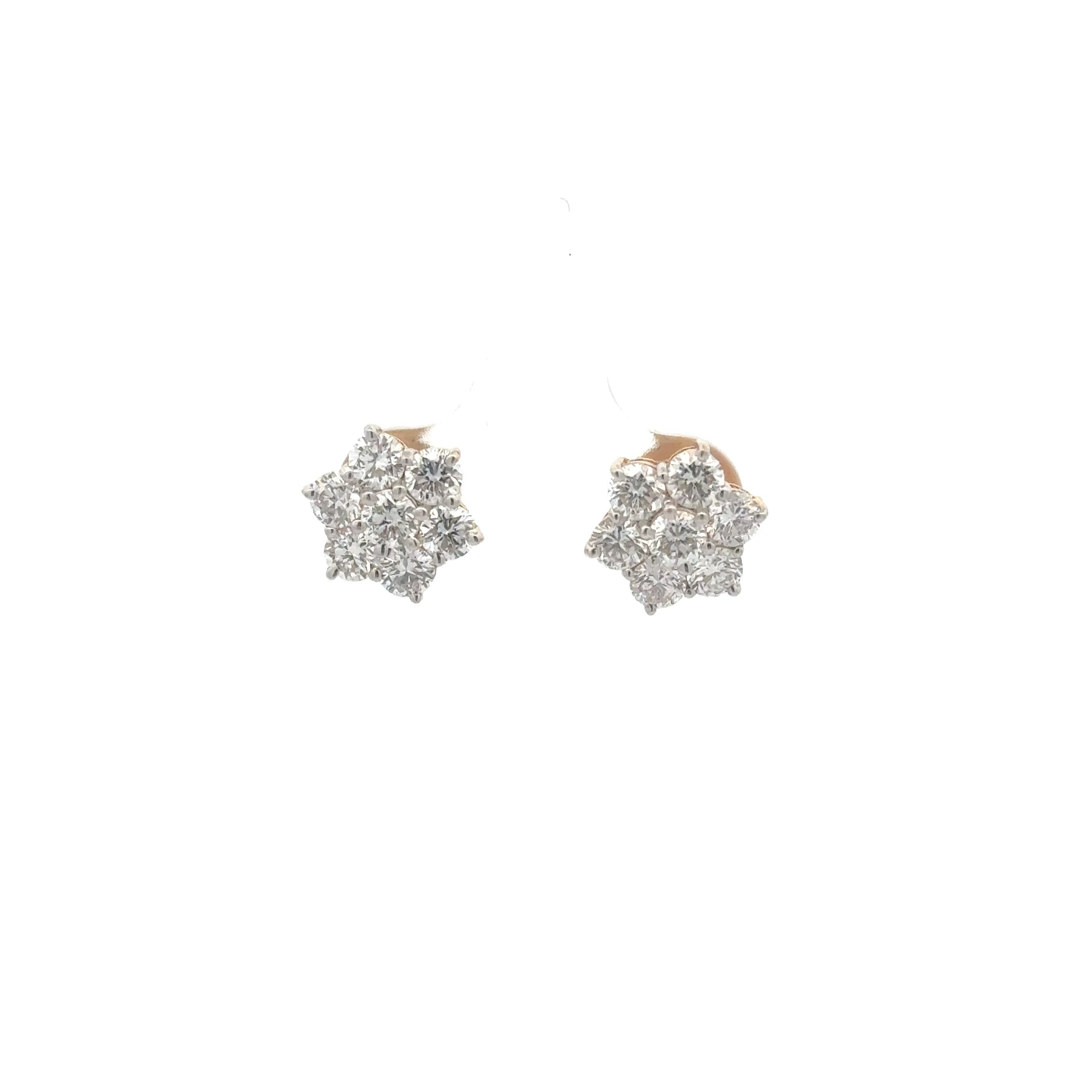 2.25 Carat Lab-Grown Diamond Luxury Blossom Earrings in 14K Rose Gold ...